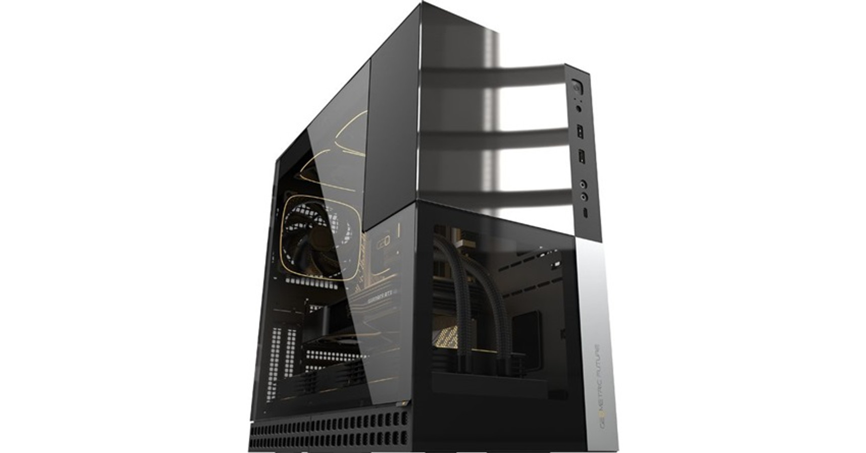 Geometric Future Caliburn táp nélküli ablakos Mid Tower számítógépház ...