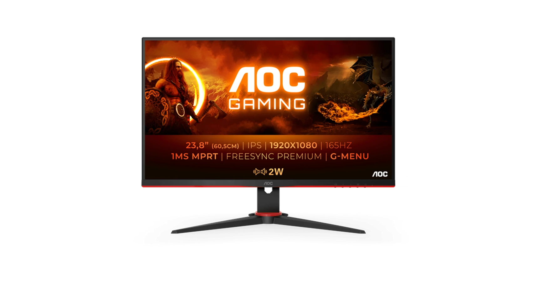 AOC Gaming 165Hz IPS monitor 23.8 24G2SPAE / BK, 1920x1080, 16:9, 300cd ...