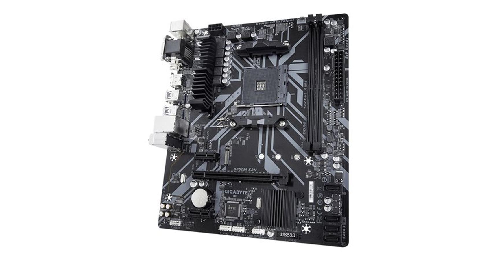 GIG B450M S2H Gigabyte B450M S2H, AM4,2x DDR4-3200, D-Sub, DVI-D, HDMI ...