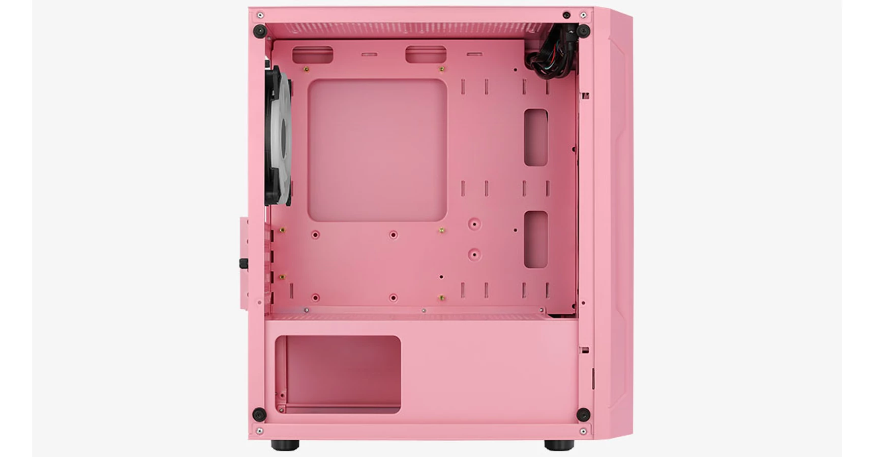 Számítógépház Aerocool Trinity Mini Mesh RGB mATX Pink Edzett üveg ...