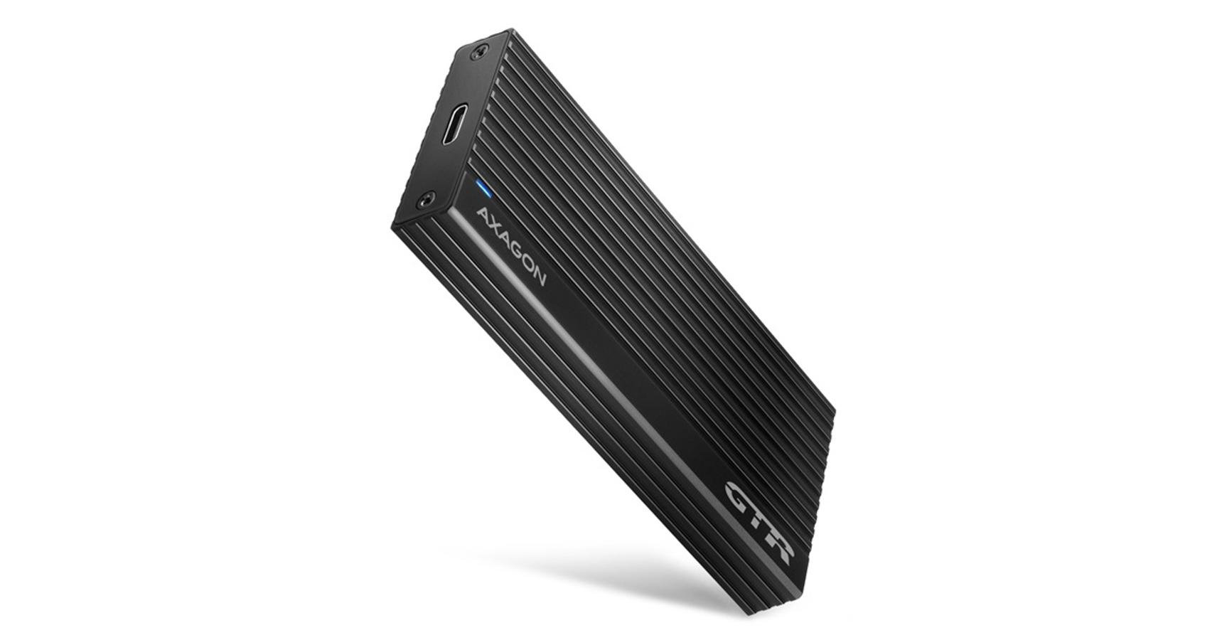 AXAGON EEM2-GTR THIN RIB SUPERSPEED+ USB-C - NVME M.2 külső ház, fekete ...